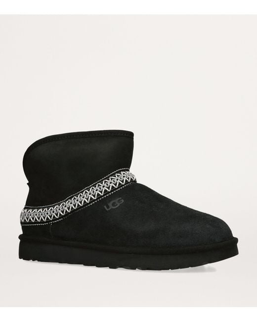 UGG Classic Mini Crescent Boots in Black | Lyst