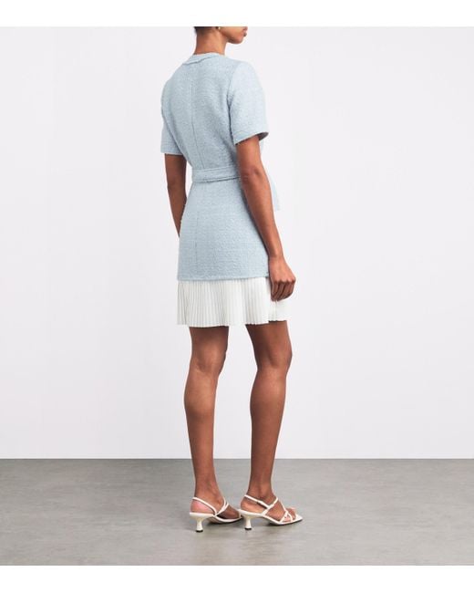 Sandro Tweed Mini Dress in Blue | Lyst