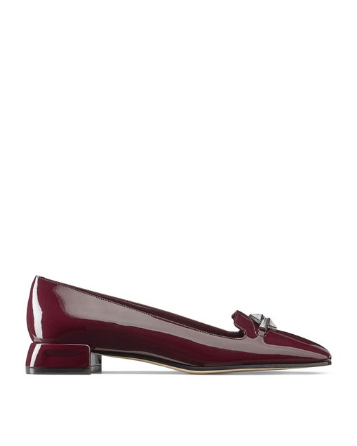 Jimmy Choo Ravi 20 Patent Leather Flats in Red | Lyst