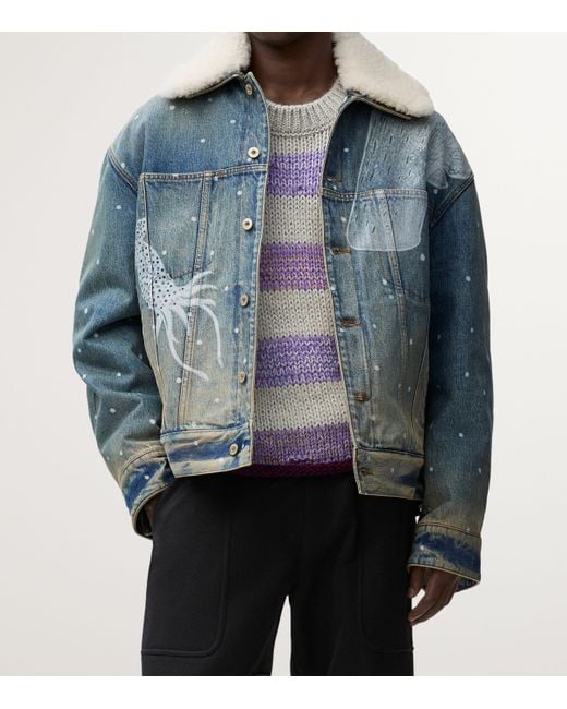 Loewe X Suna Fujita Deep Sea Denim Jacket in Blue for Men | Lyst UK