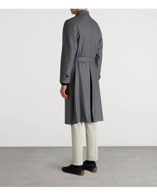 dunhill Cashmere Belted Balmacaan Overcoat in Gray for Men | Lyst