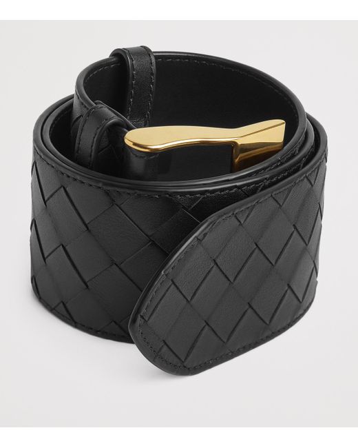 Bottega Veneta Large Calfskin Intrecciato Watch Belt in Black | Lyst UK
