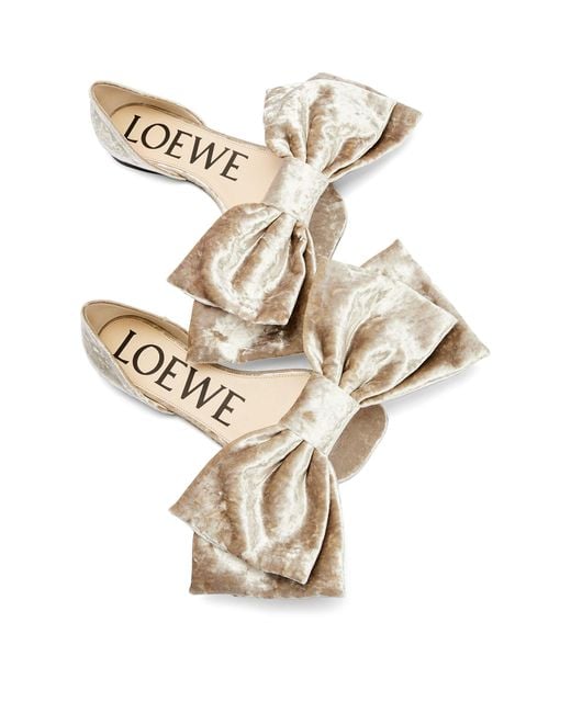 Loewe Toy Bow D'orsay Ballet Flats in White | Lyst