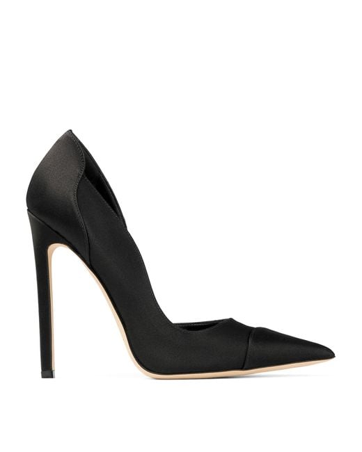 Jimmy Choo Brigitte 120 Satin Pumps in Black | Lyst UK