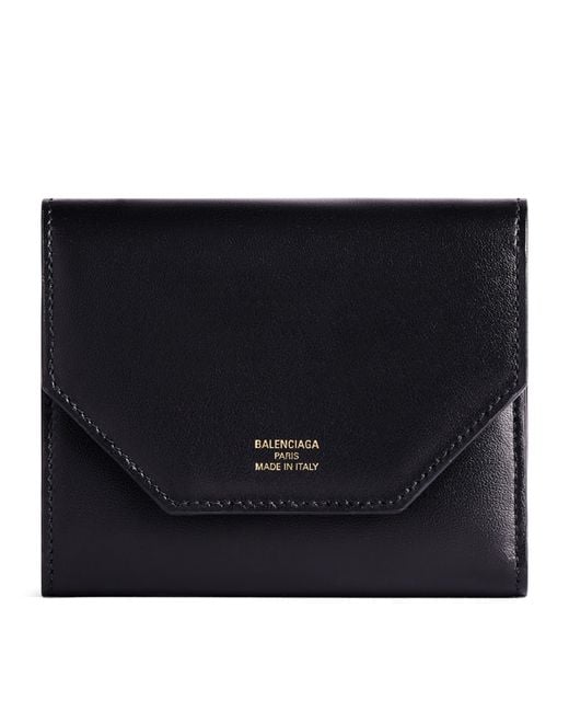 Balenciaga Leather Envelope Bifold Wallet in Black | Lyst