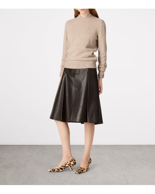 Bottega Veneta Leather Boogie Pumps 55 in Brown | Lyst