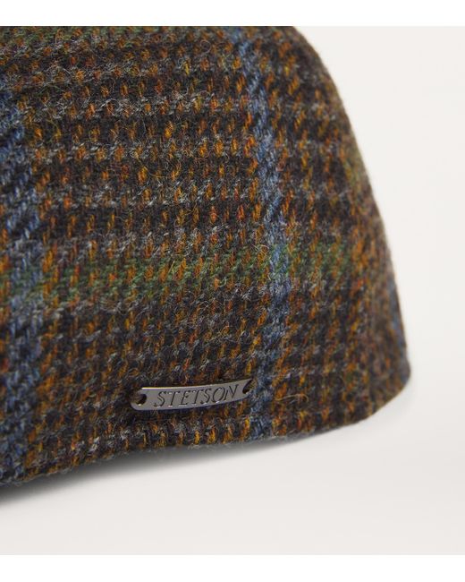 Stetson Cashmere Check Flat Cap in Green for Men | Lyst