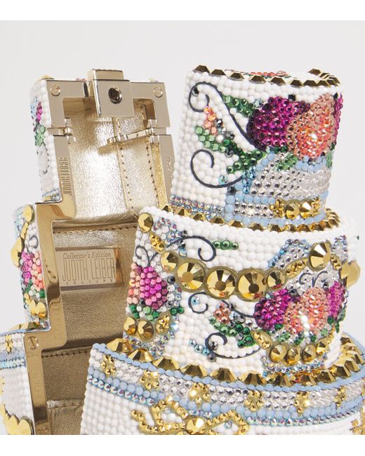 Judith Leiber Crystal Tiered Cake Clutch in White | Lyst