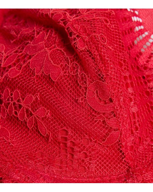 Wacoal Sensu Lace Plunge Bra in Red | Lyst