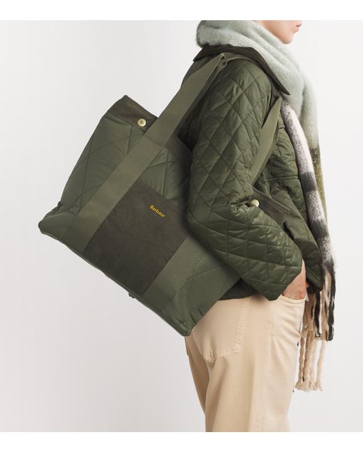 Barbour Quilted Healy Tote Bag in Green | Lyst