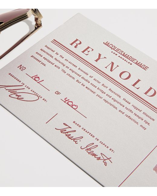 Jacques Marie Mage Titanium Reynolds Aviator Sunglasses in Pink for Men ...