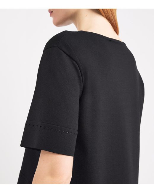 Max Mara Stretch Perforated-Detail Crop Top in Black | Lyst