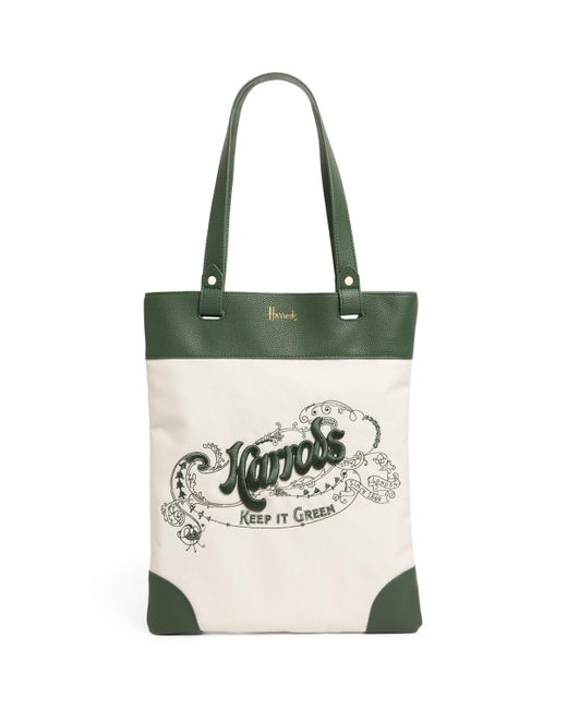Harrods Embroidered Logo Tote Bag | Lyst