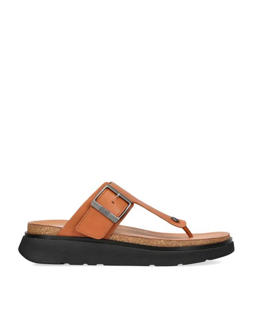 Fitflop Leather Gen-ff Toe-post Sandals in Brown for Men | Lyst