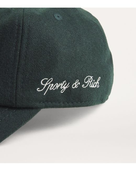 Sporty & Rich X Carlyle Wool Baseball Cap in Green | Lyst