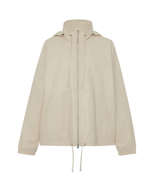 The Row Jilly Lambskin Hooded Jacket in Natural | Lyst
