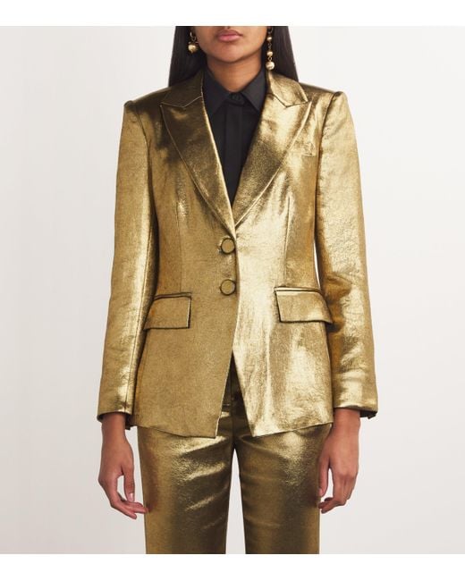 Veronica Beard X Poppy Delevingne Izara Dickey Blazer in Metallic | Lyst