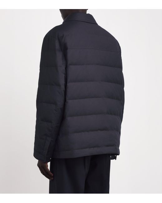 Yves Salomon Wool-Silk Down Storm System Utility Jacket in Blue for Men ...