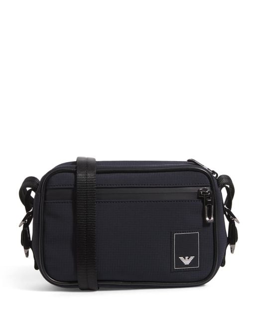 Emporio Armani Logo Tech Cross-Body Bag in Black for Men | Lyst