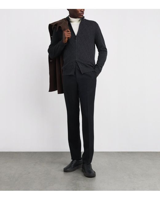 Giorgio Armani Deerskin Slippers in Black for Men | Lyst UK