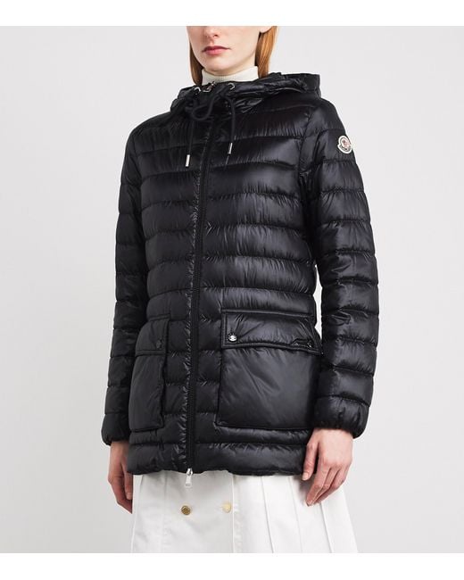 Moncler Down Hooded Jasmin Puffer Jacket in Black | Lyst UK