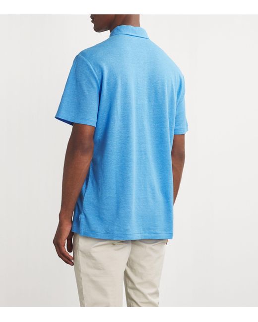 Polo Ralph Lauren Linen Piqué Polo Shirt in Blue for Men | Lyst