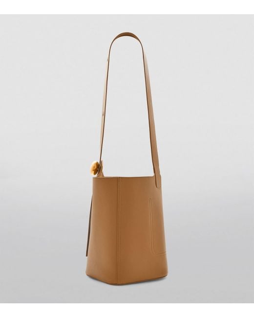 Loewe Medium Pebble-Calfskin Bucket Bag in Brown | Lyst