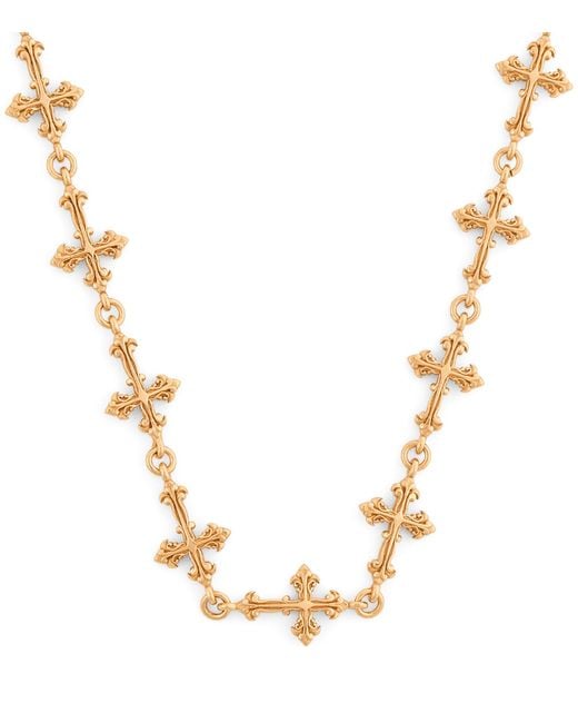 Emanuele Bicocchi Gold-plated Avelli Cross Necklace in Metallic for Men ...