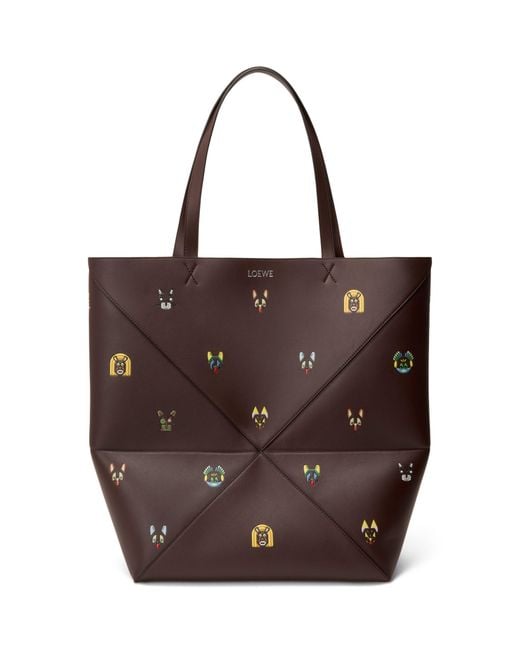 Loewe X Louis Wain Xl Calfskin Puzzle Fold Tote Bag in Brown | Lyst