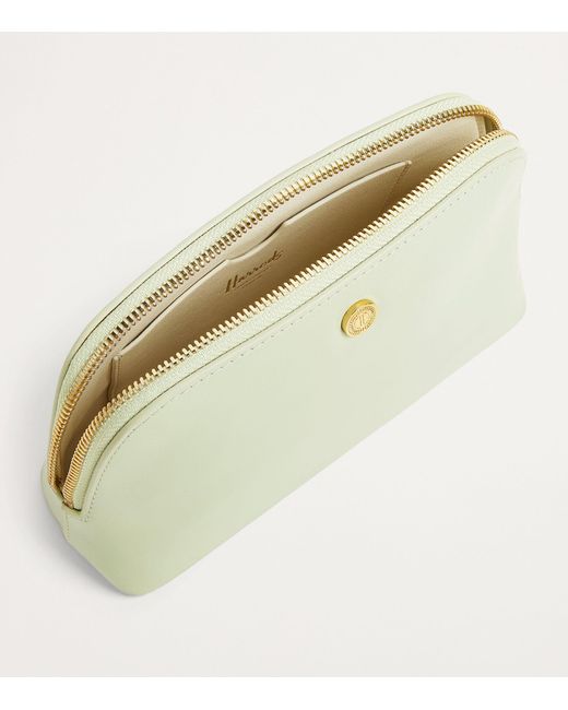 Harrods Small Leather Cosmetic Bag in Natural | Lyst