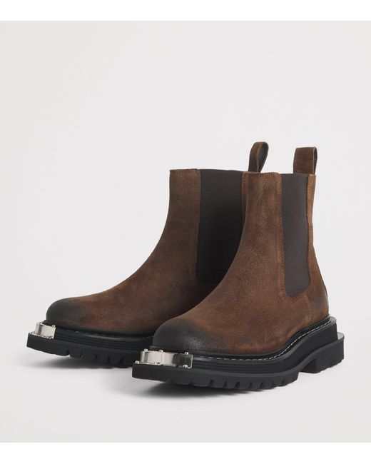 Sandro Suede Toe-Bar Chelsea Boots in Brown | Lyst