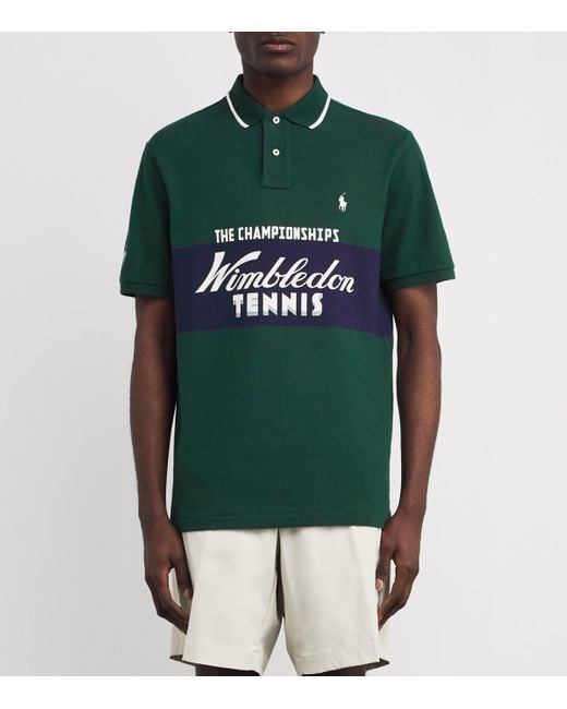 Ralph Lauren X Wimbledon Cotton Mesh Polo Shirt in Green for Men | Lyst UK
