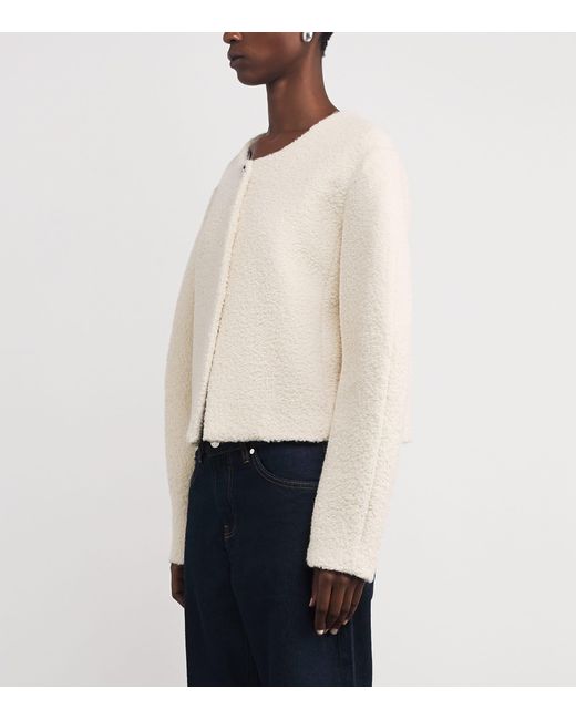Soft Goat Alpaca Wool-Blend Bouclé Blazer in White | Lyst UK