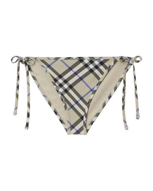 Burberry Check Bikini Briefs in White | Lyst
