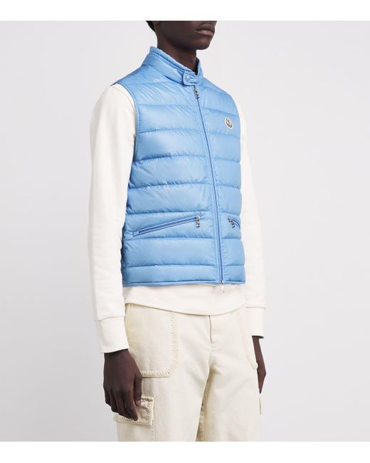 Moncler Down Gui Gilet in Blue for Men | Lyst