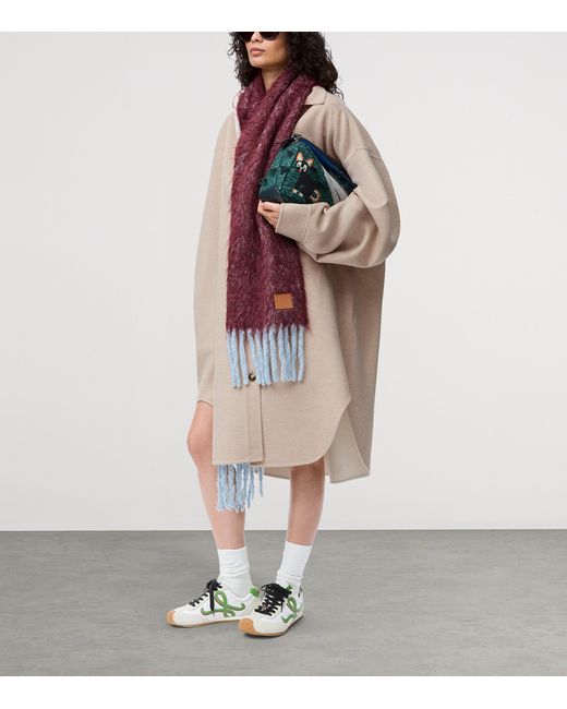 Loewe Wool-Cashmere Collared Coat in Natural | Lyst UK