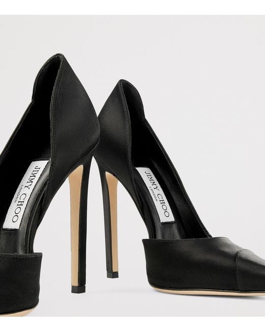 Jimmy Choo Brigitte 120 Satin Pumps in Black | Lyst UK