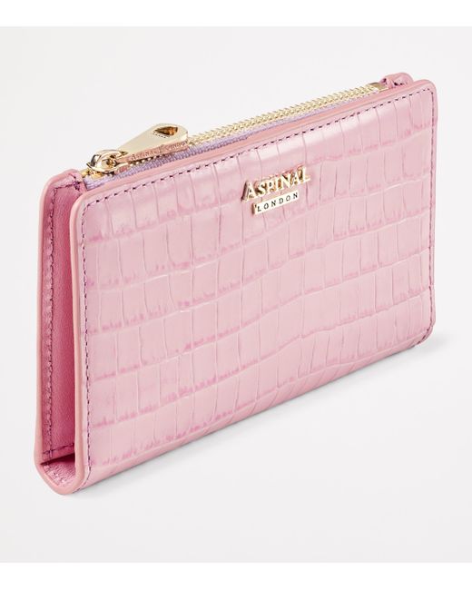 Aspinal of London Patent Leather Mayfair Wallet in Pink | Lyst