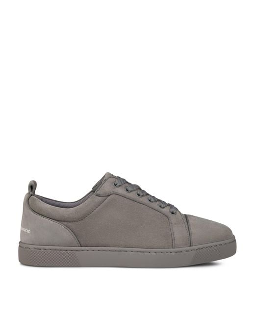 Christian Louboutin Louis Jr Canopy Suede Sneakers in Grey for Men ...