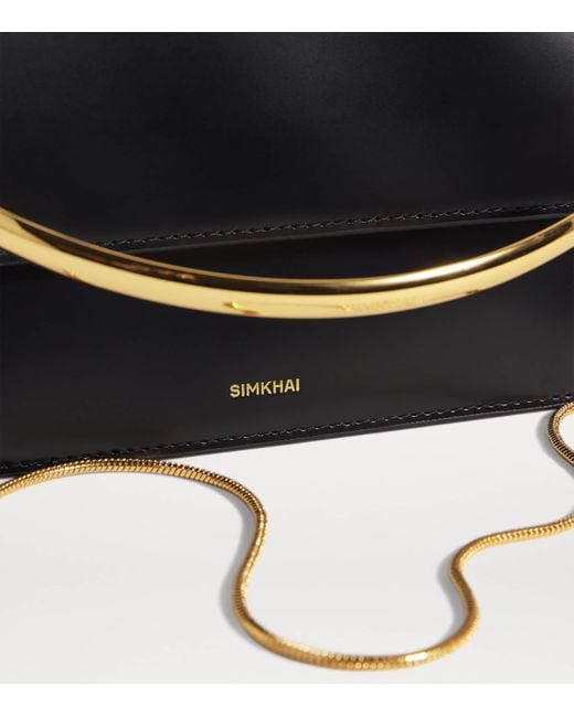 Jonathan Simkhai Mini Calf Leather Aria Top-Handle Bag in Black | Lyst