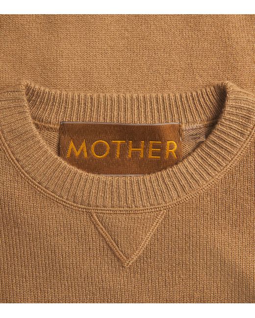 Mother Cashmere Logo Sweater in Brown | Lyst UK