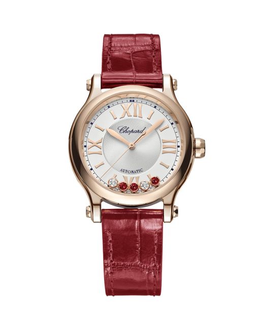 Chopard And Diamond Happy Sport Watch in Red | Lyst UK
