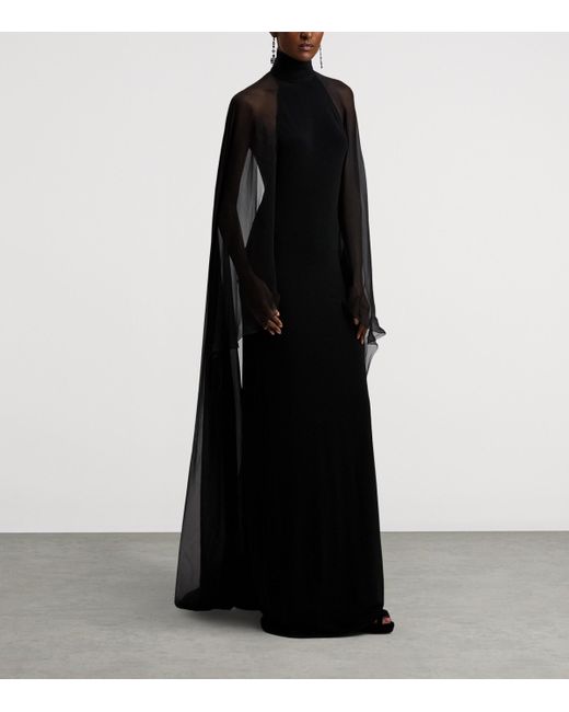 Ralph Lauren Jersey Tilly Evening Dress in Black | Lyst UK