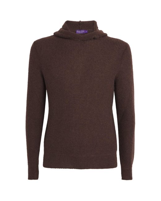 Ralph Lauren Ralph Lauren Label Cashmere-Silk Knitted Hoodie in Brown for Men | Lyst
