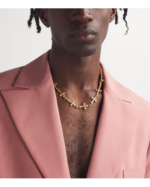 Emanuele Bicocchi Gold-plated Avelli Cross Necklace in Metallic for Men ...