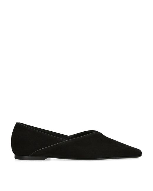 Totême Suede The Everyday Ballet Flats in Black | Lyst