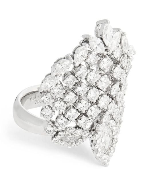 YEPREM And Diamond Cluster Ring in White | Lyst