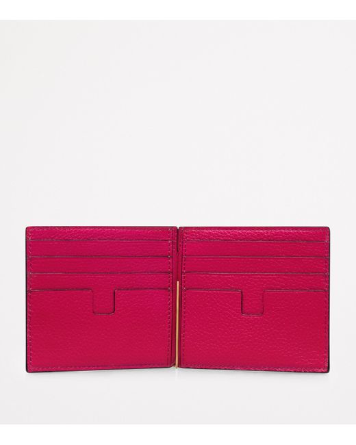Tom Ford Leather T-Line Money Clip Wallet in Red for Men | Lyst