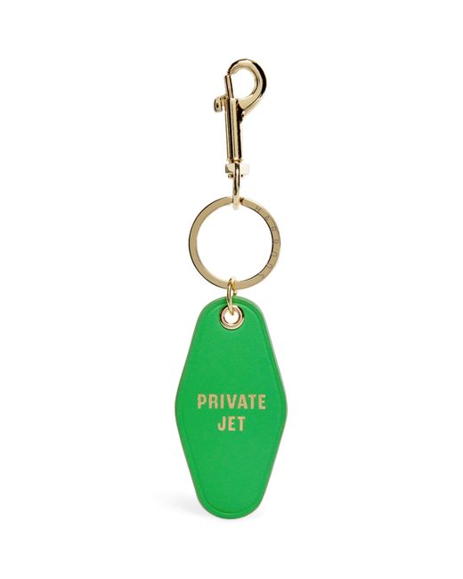 Harrods Leather Private Jet Keyring in Green | Lyst