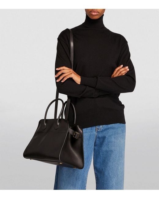 The Row Leather Margaux 12 Top-handle Bag in Black | Lyst